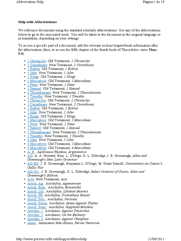 Lista Abreviaturas LSJ | PDF | Parallel Lives | Cicero
