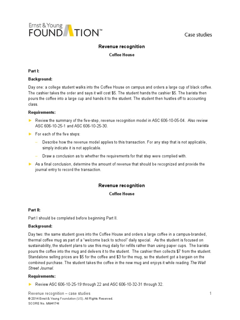 ASC 606 Revenue Recognition Case Study | PDF | Revenue | Coffee