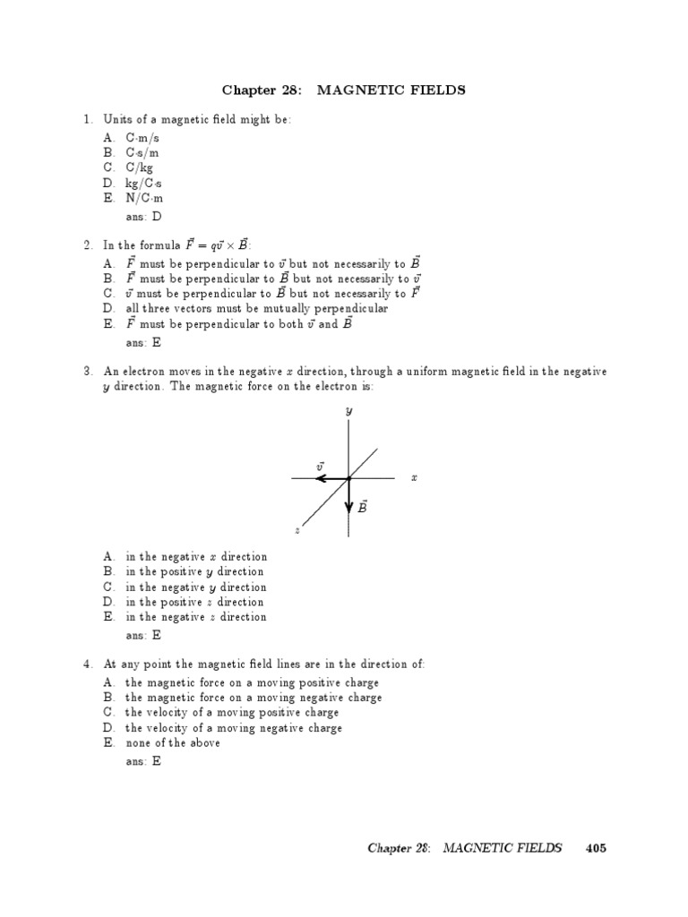 Chapter 28 - Magnetic Fields | PDF | Magnetic Field | Electron
