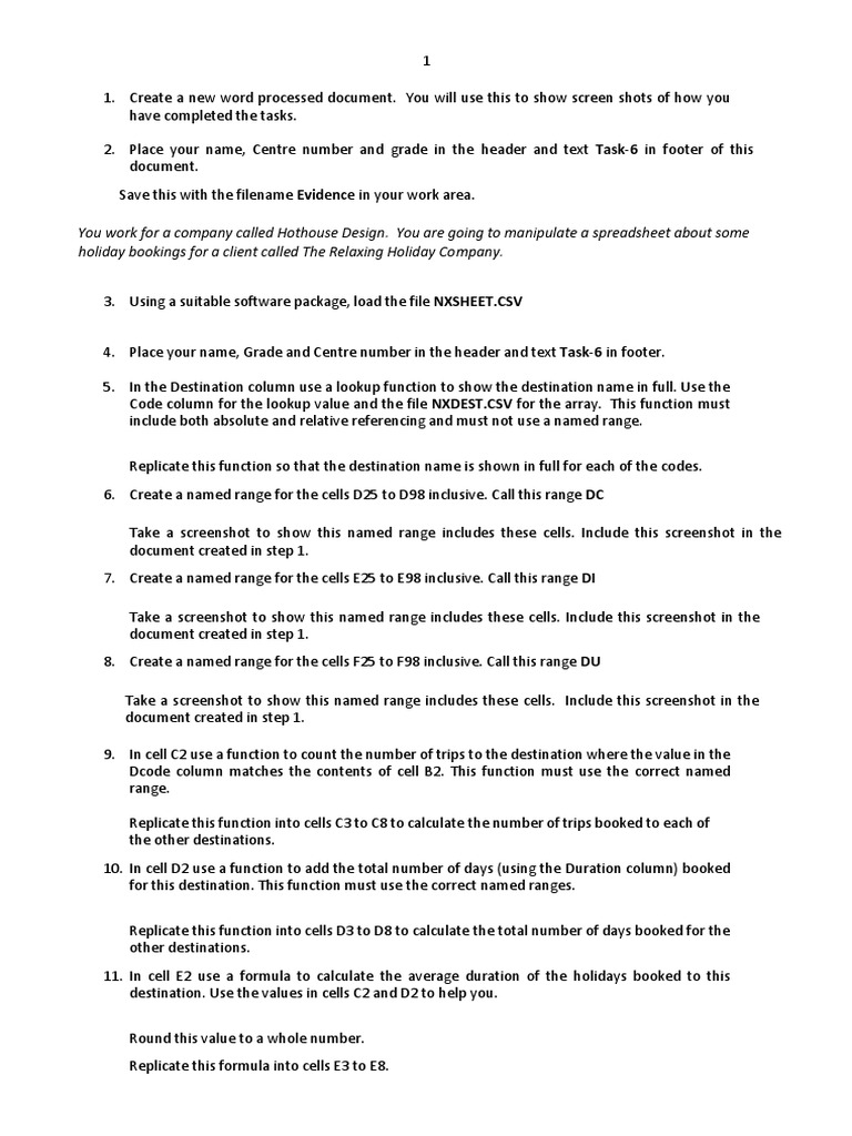 Task 9 | PDF | Spreadsheet | Application Software