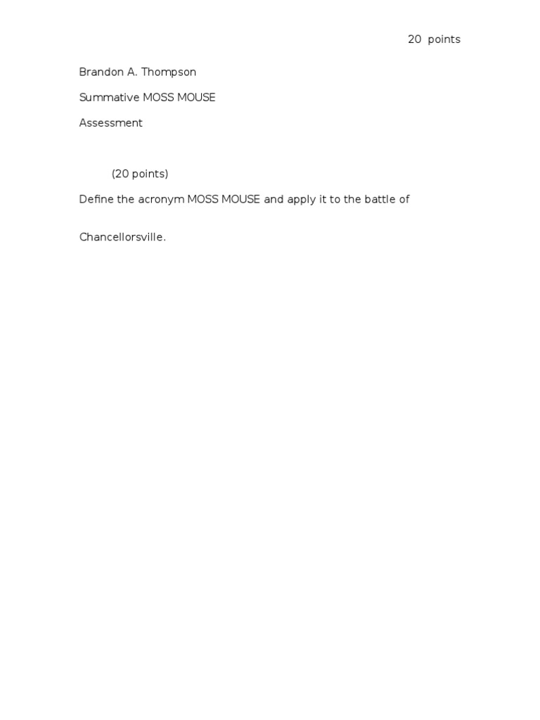 Summative Moss Mouse | PDF