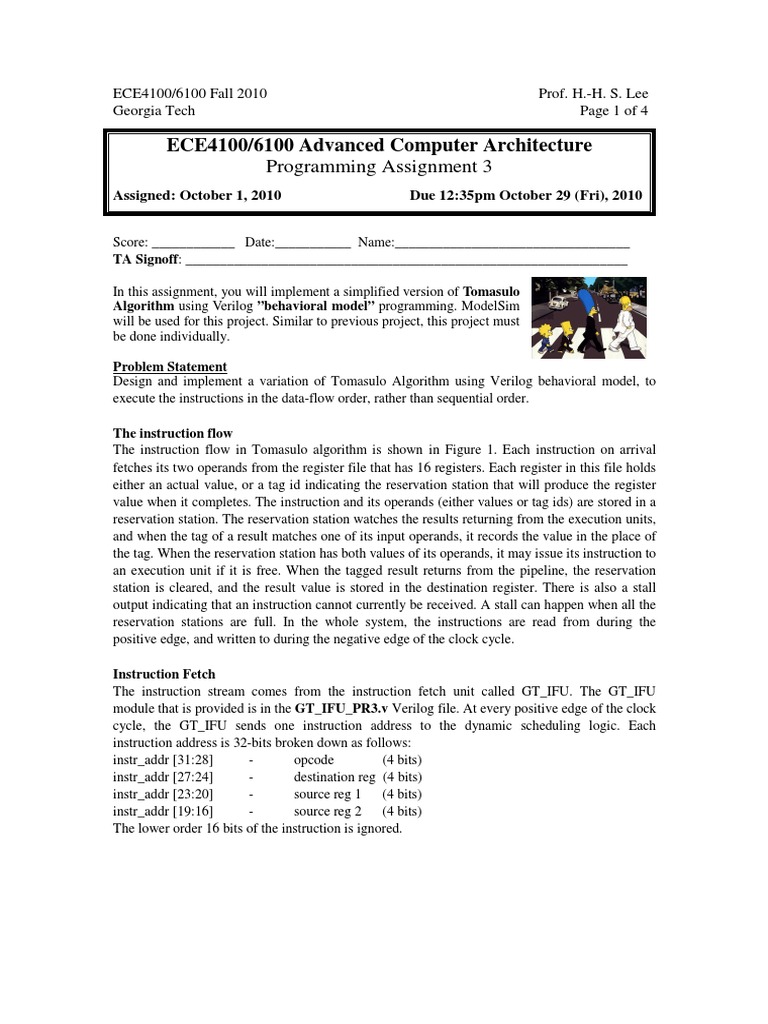 Implementing Tomasulo Algorithm in Verilog | PDF | Instruction Set | Computer Programming