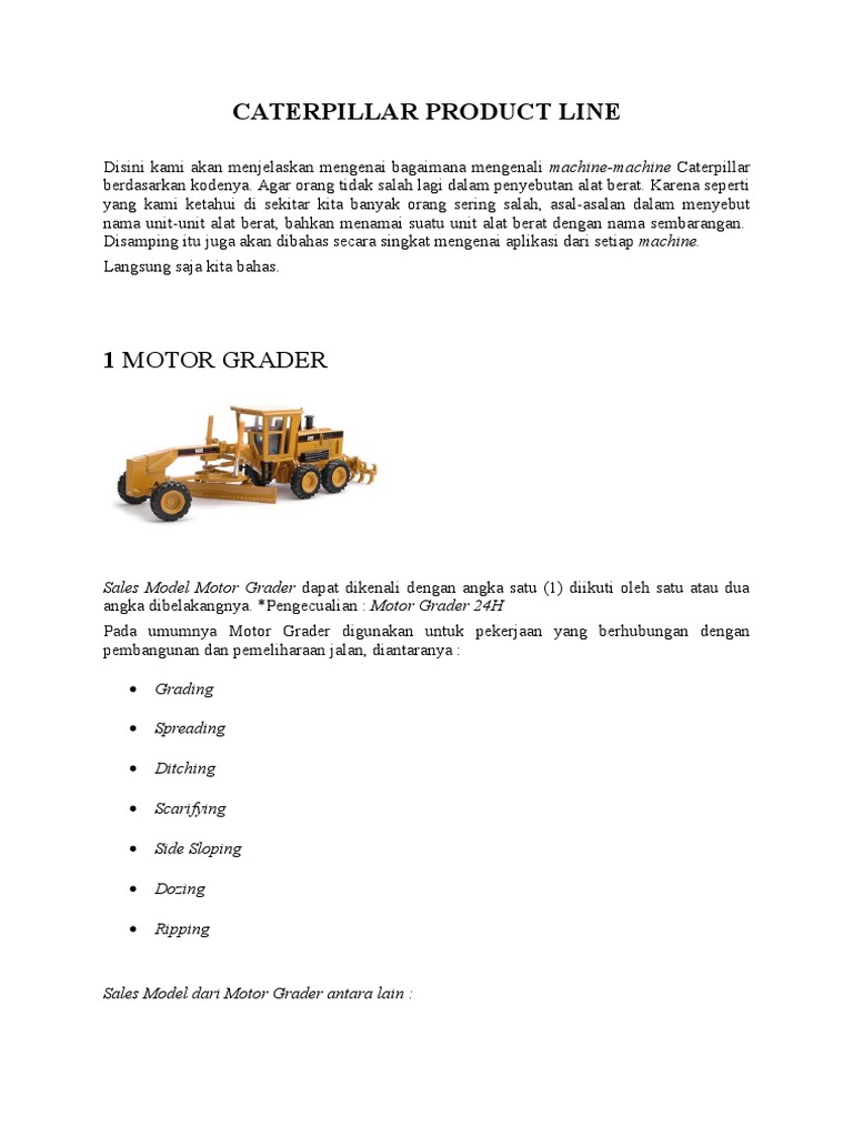 Caterpillar Product Line | PDF