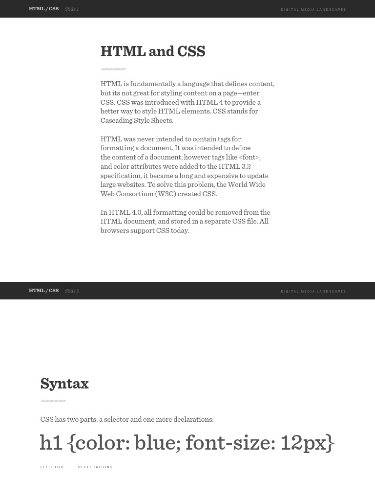 HTML and CSS: Digital Media Landscapes | PDF | Cascading Style Sheets | Html