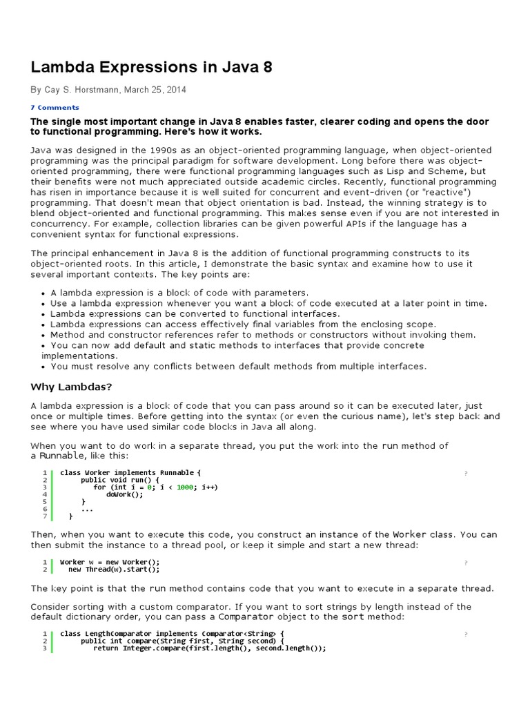 Lambda Expressions In Java 8 Anonymous Function Method Computer Programming 