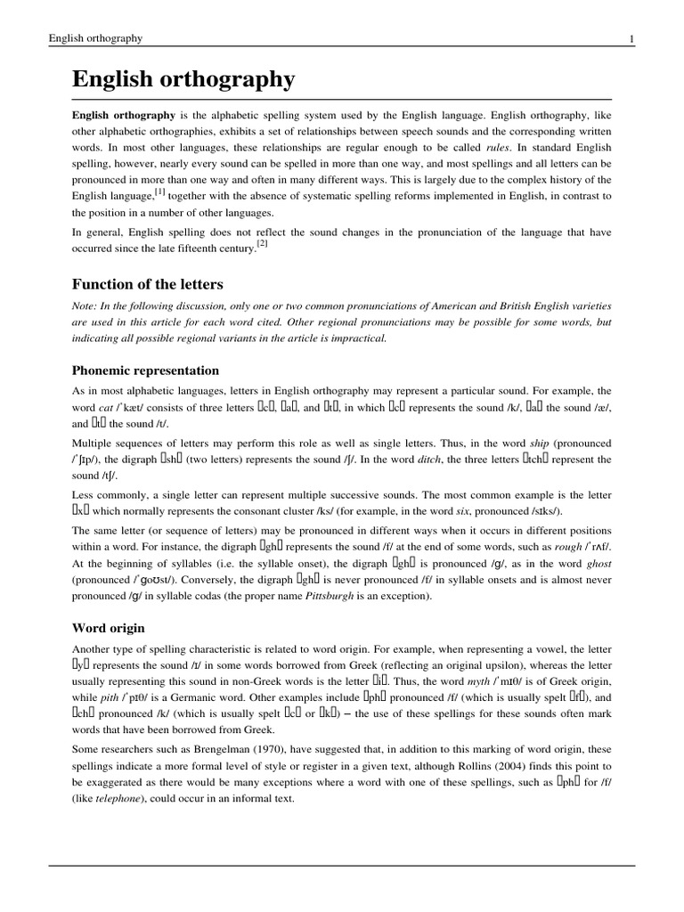 English Orthography | PDF | Orthography | English Language