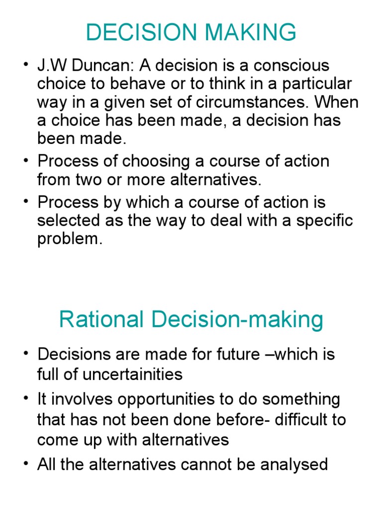 Decision Making | Risk | Risk Management