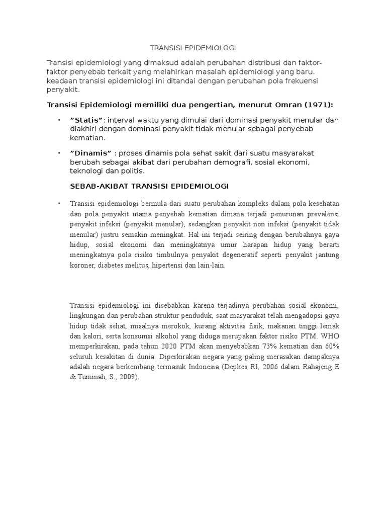 Transisi Epidemiologi | PDF