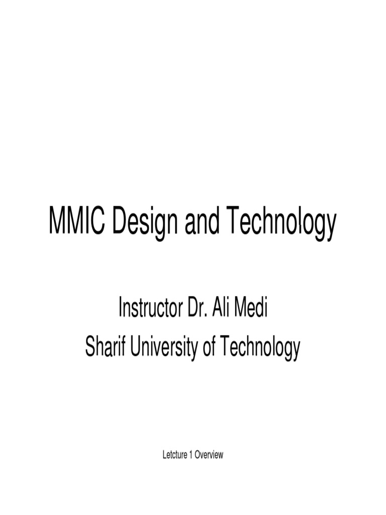 MMIC Design and Technology | PDF | Microwave | Electricity