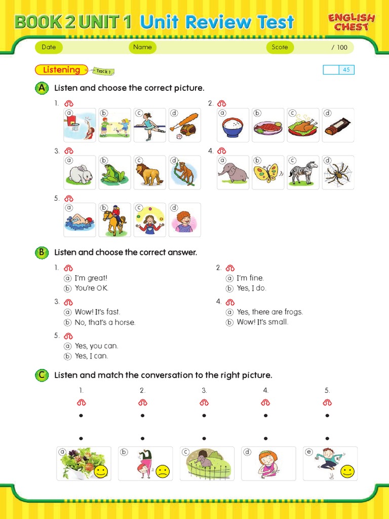 English Chest 2 - Unit Review Test | PDF | Language Arts & Discipline