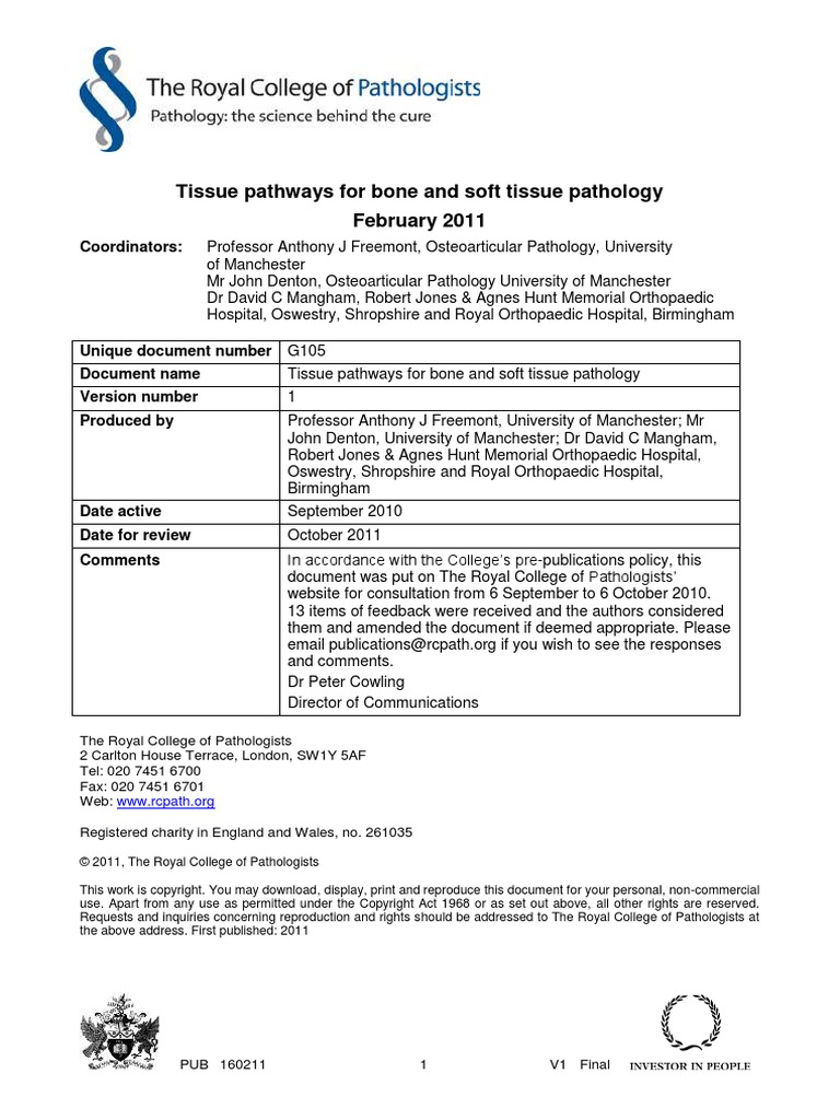 Tissue Pathways For Bone and Soft Tissue Pathology February 2011 | PDF ...