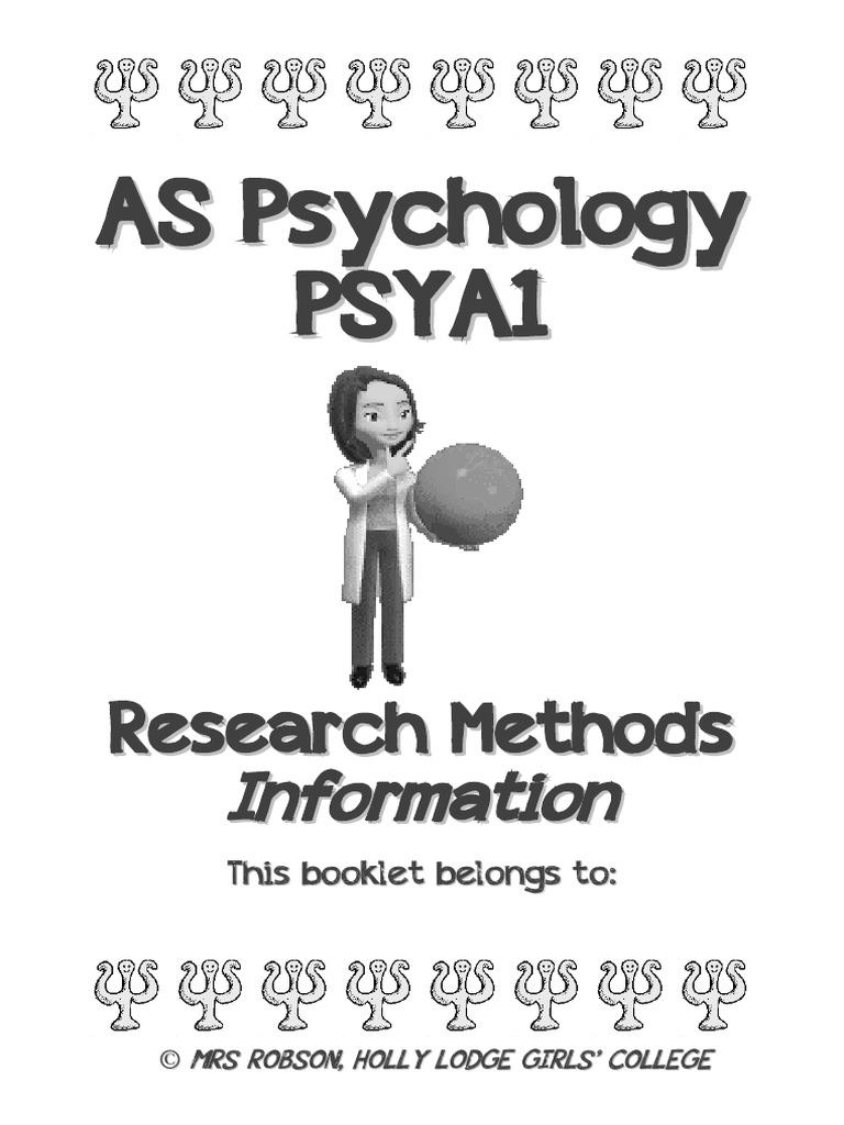 Research Methods Information Booklet | PDF | Experiment | Validity ...