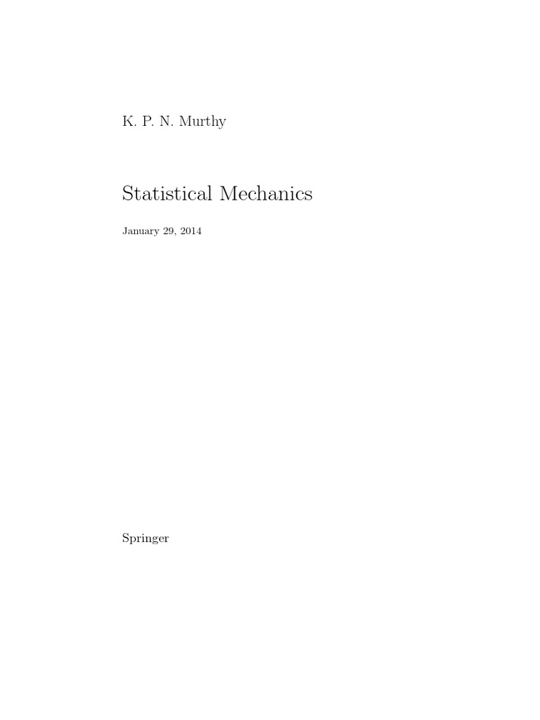 KPN Stat Mech | PDF | Second Law Of Thermodynamics | Entropy
