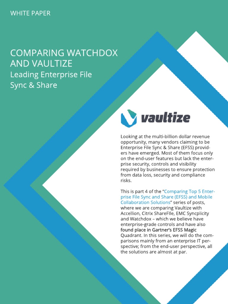 Vaultize Vs Watchdox | PDF