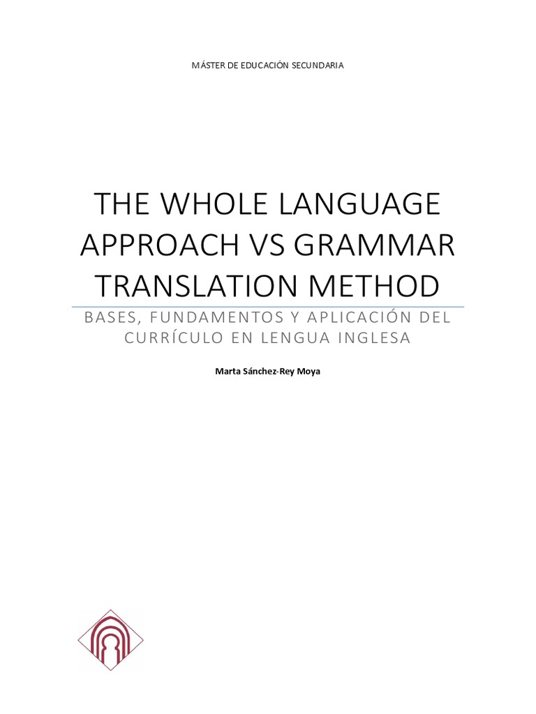 The Whole Language Approach vs Grammar Translation Method | PDF ...