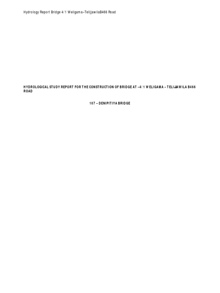 Hydrological Study Report | PDF | Flood | Hydrology