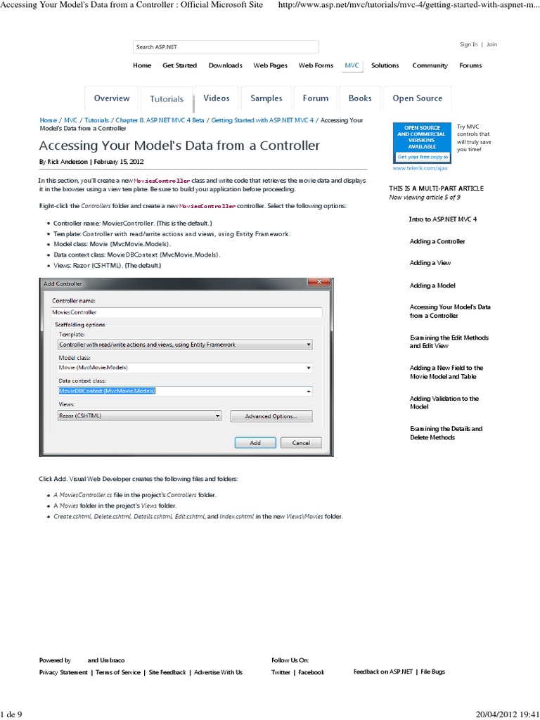 5 - Accessing Your Model's Data From A Controller - Official Microsoft ...