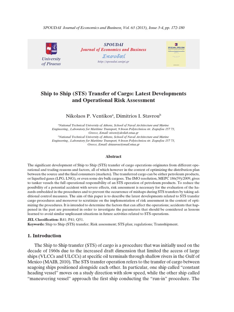 Ship to Ship (STS) Transfer οf Cargo | PDF | Ships | Oil Tanker