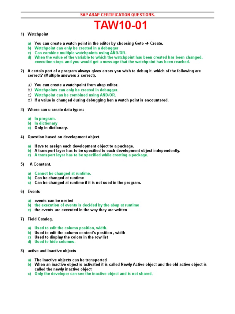 Final Dumps ABAP 12 | PDF | Method (Computer Programming) | Class ...