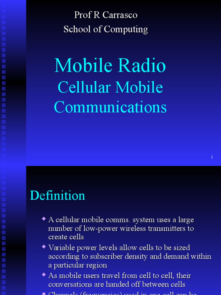 Cellular Mobile Communications | PDF | Cellular Network | Mobile Phones