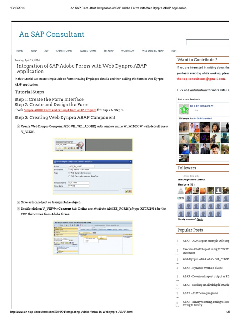 An SAP Consultant - Integration of SAP Adobe Forms With Web Dynpro ABAP ...