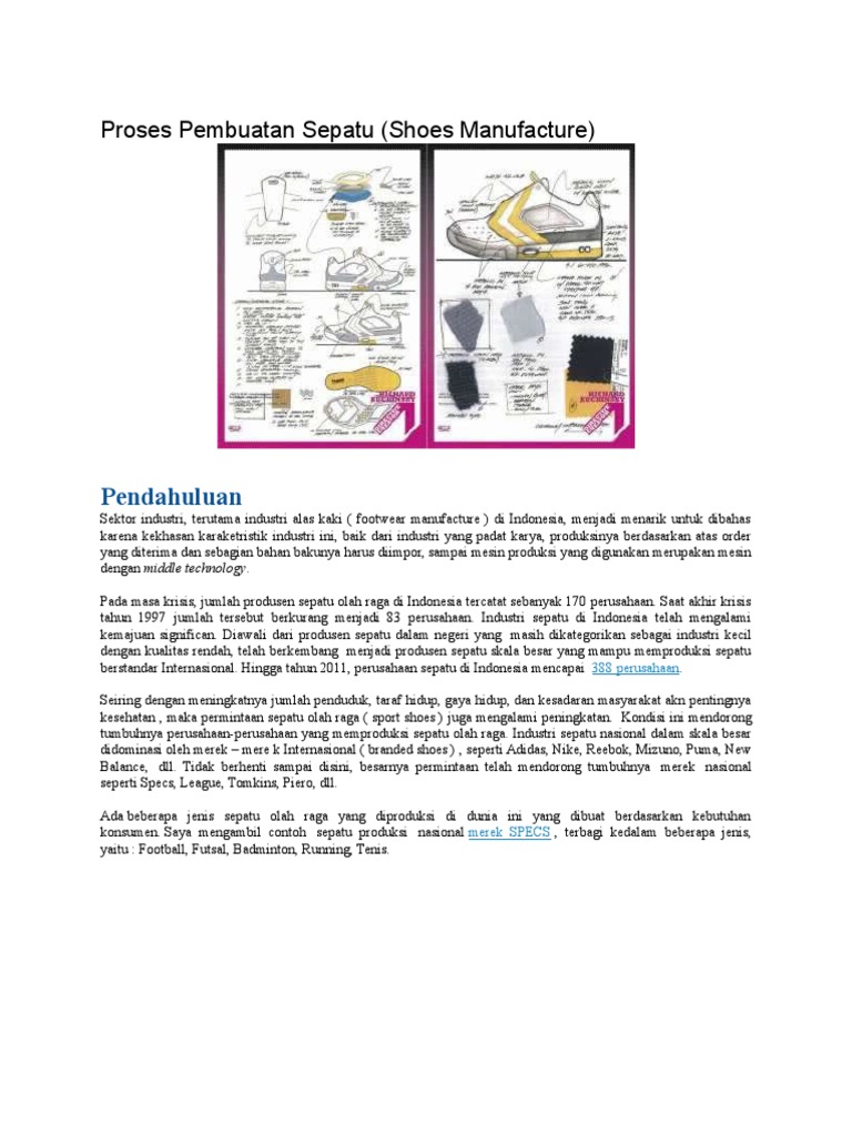 Proses Pembuatan Sepatu | PDF