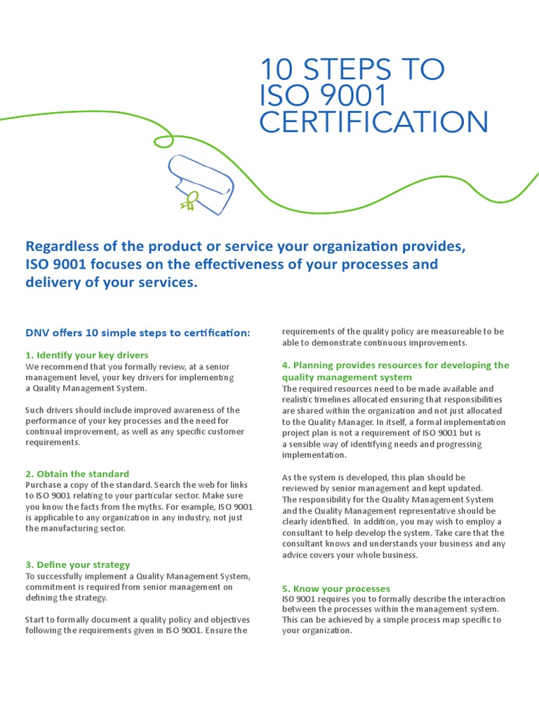 10 Steps To ISO 9001 Certification | PDF | Iso 9000 | Quality Management