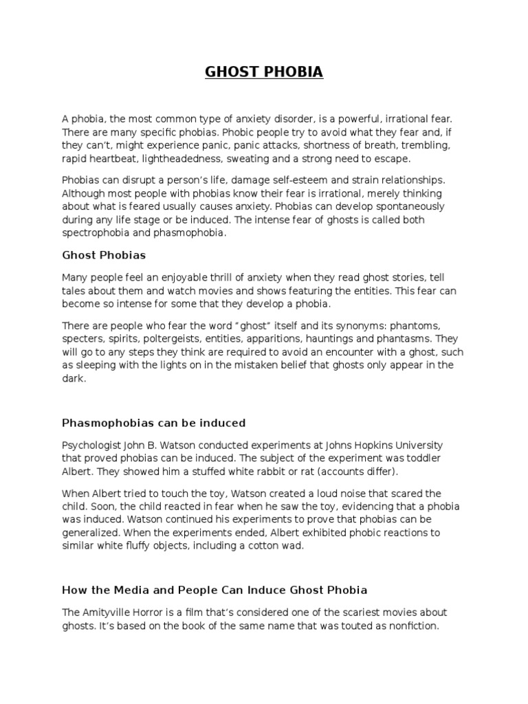 Ghost Phobia | PDF | Phobia | Ghosts