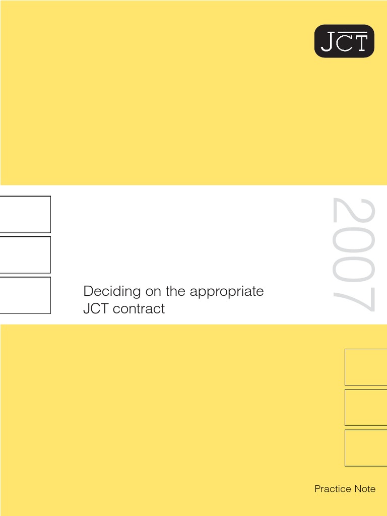 Deciding JCT Contract PDF | PDF | Specification (Technical Standard ...