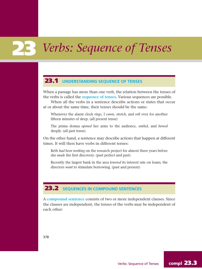 Book-01-Chapter-23 Verbs Sequence of Tenses | PDF | Grammatical Tense ...