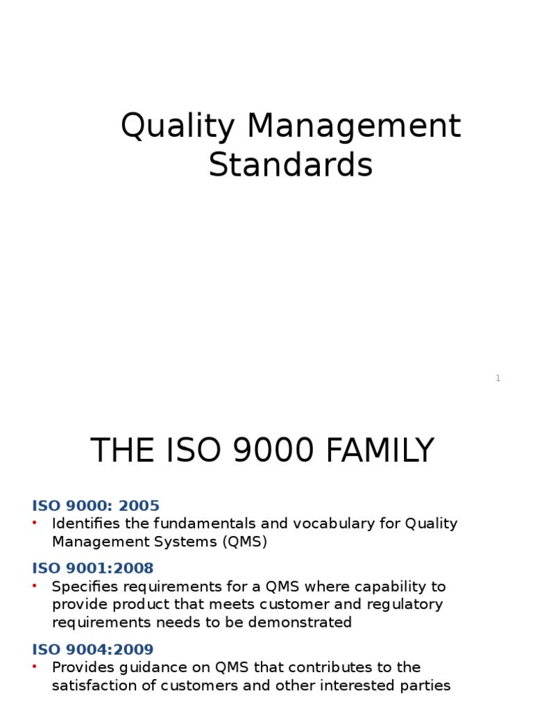 Quality Management Standards | PDF | Iso 9000 | Quality Management
