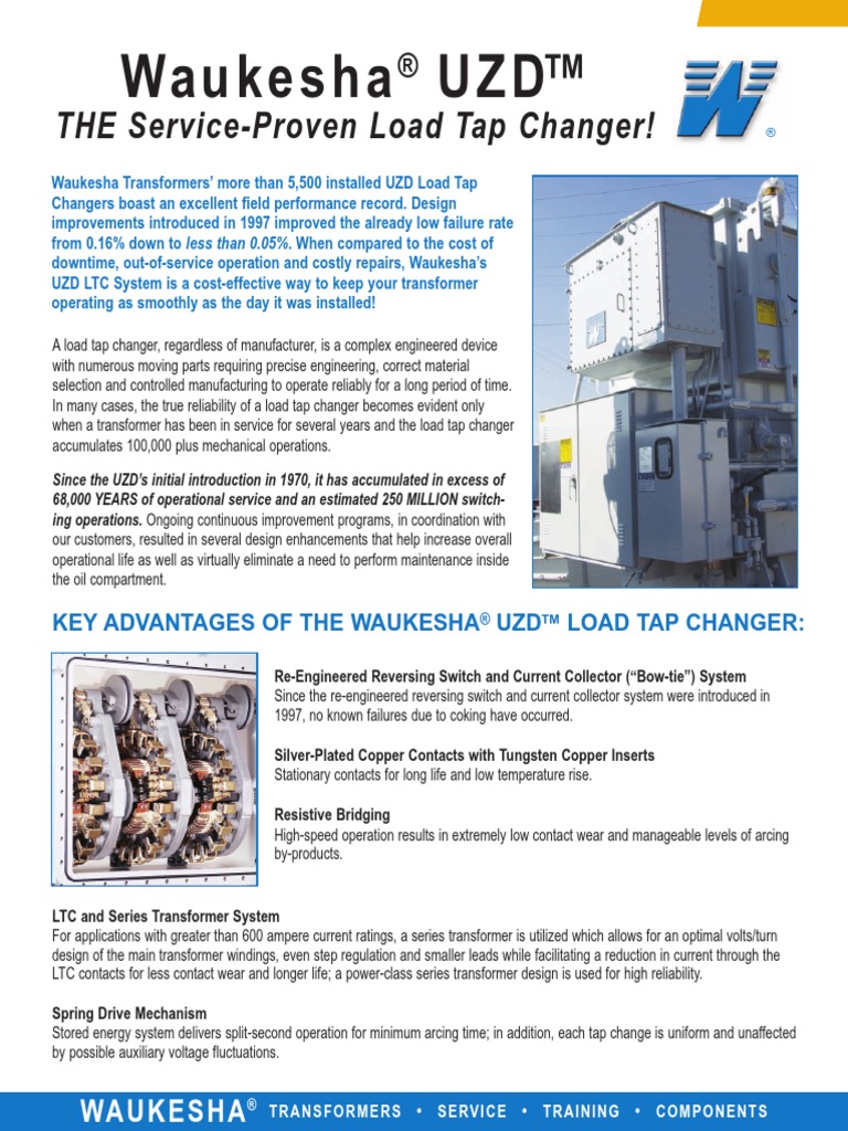 Waukesha Uzd™: THE Service-Proven Load Tap Changer! | PDF | Transformer | Power (Physics)