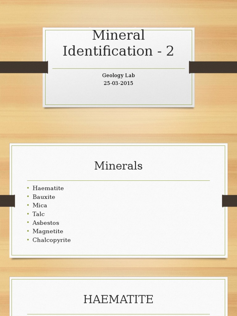 Mineral Identification - 2: Geology Lab 25-03-2015 | PDF | Minerals ...