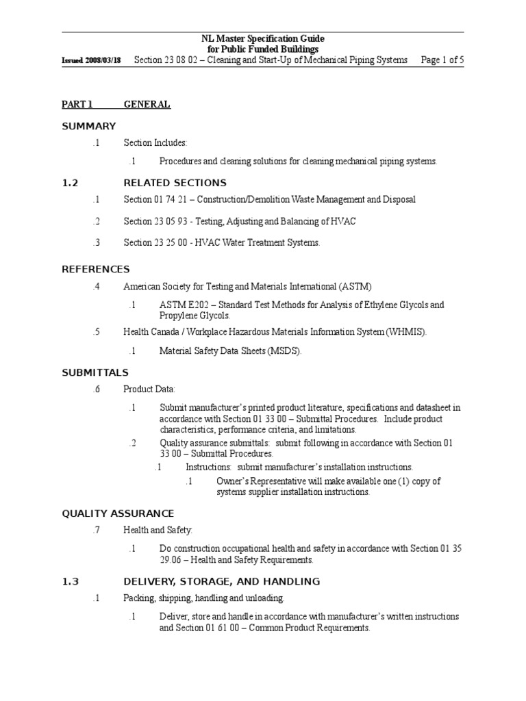 NL Master Specification Guide For Public Funded Buildings: Issued 2008 ...