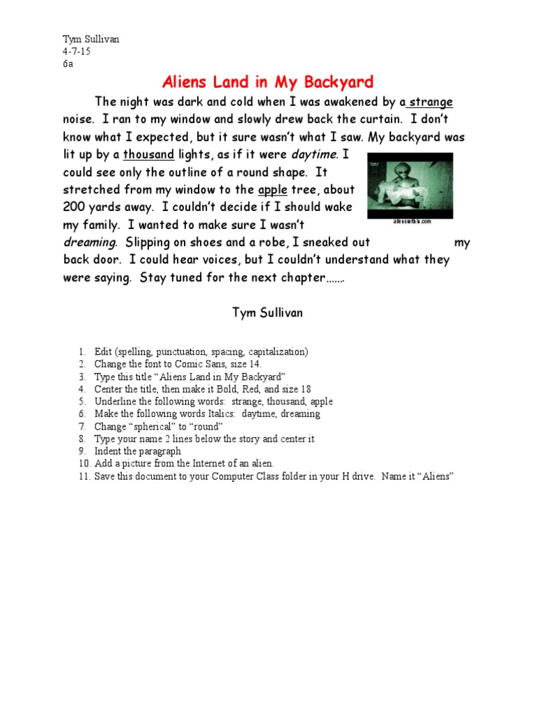 Alien Encounter in My Backyard | PDF