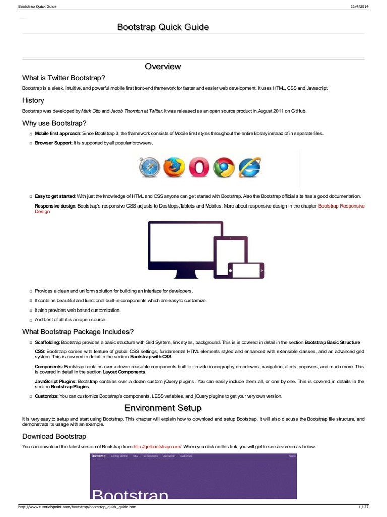 Bootstrap Quick Guide | Bootstrap (Front End Framework) | Html Element