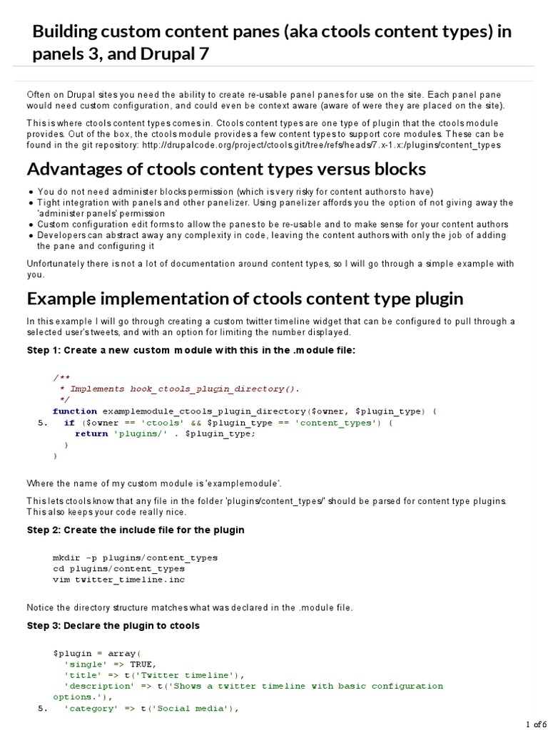 Building Custom Content Panes (Aka Ctools Content Types) in Panels 3, and Drupal 7 - Pixelite ...