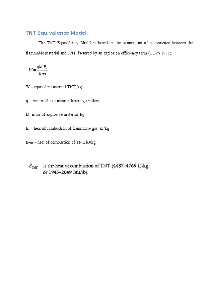 TNT Equivalence Model | PDF | Energy Technology | Nature