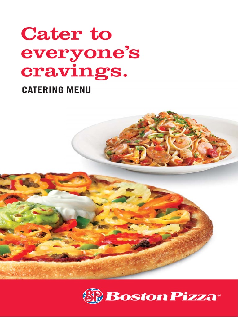 Boston Pizza Catering Menu Overview | PDF | Cooking, Food & Wine