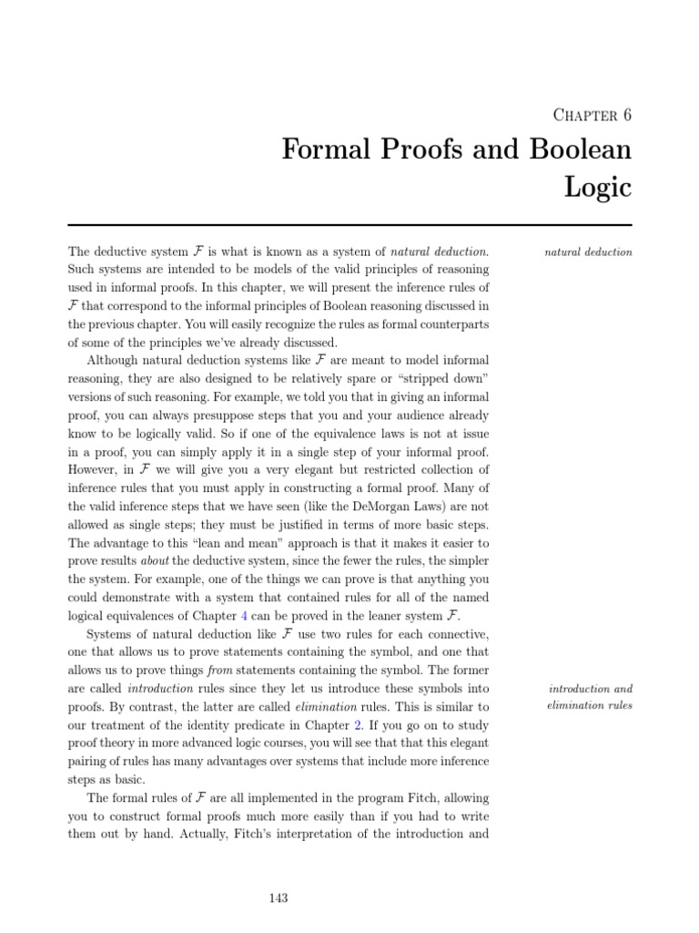 Formal Proofs And Boolean Logic Natural Deduction Pdf Logical Consequence Argument