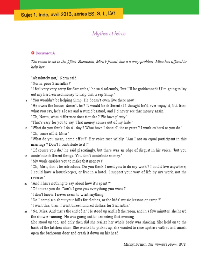 Bac - Sujets D'anglais, Term LV1-LV2 | PDF | Grammatical Gender | Verb