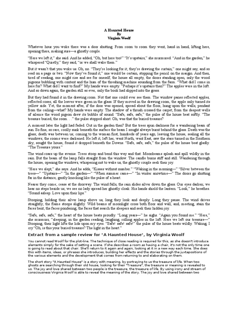 Option-1 VirginiaWoolf Haunted House | PDF | Virginia Woolf | Narration