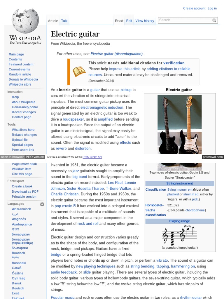 Electric Guitar Pdf Guitars