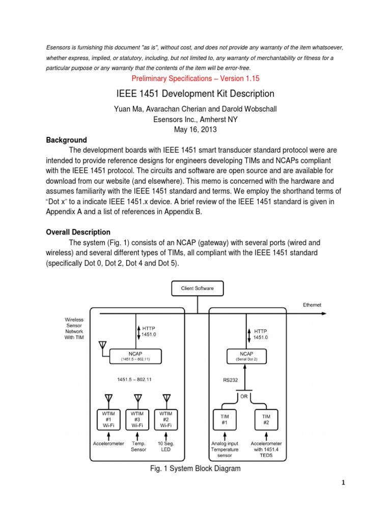 IEEE 1451 Manual | PDF | Computer Network | Gateway (Telecommunications)