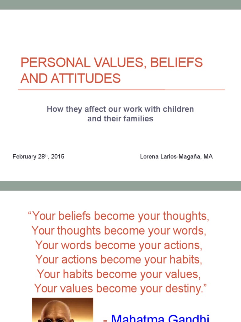 Personal Values, Beliefs and Attitudes | PDF | Value (Ethics ...