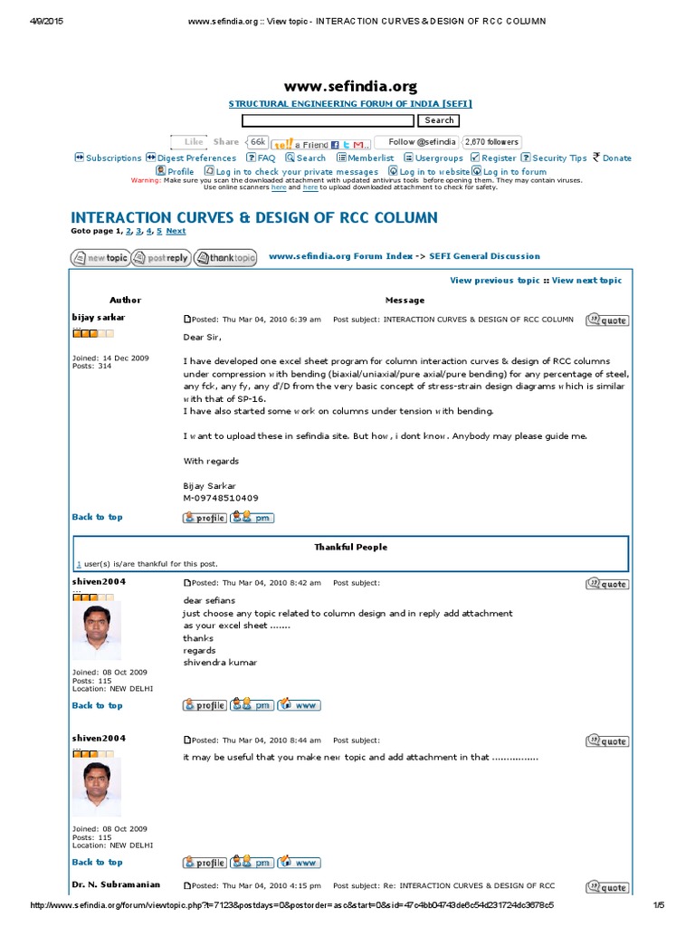 Interaction Curves & Design of RCC Column | PDF | Internet Forum ...