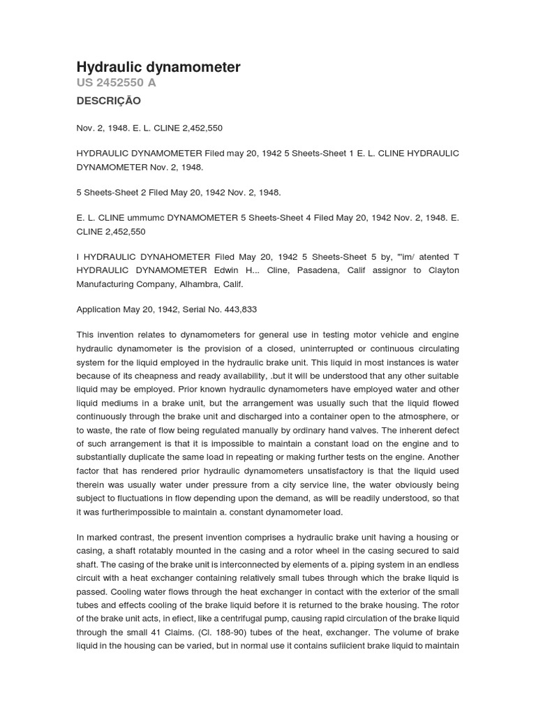 Hydraulic Dynamometer | PDF | Brake | Throttle