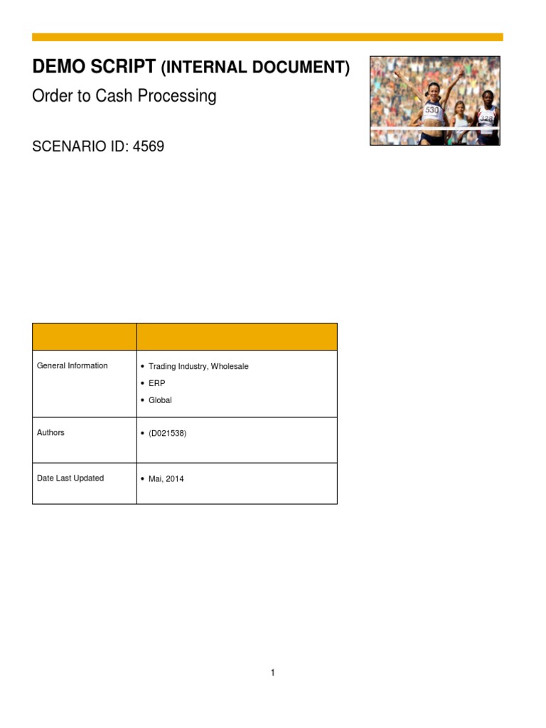 4569 DEMO SCRIPT Order To Cash Processing | PDF | Invoice | Business ...