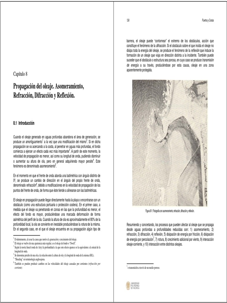 Propagación Del Oleaje | PDF | Refracción | Olas