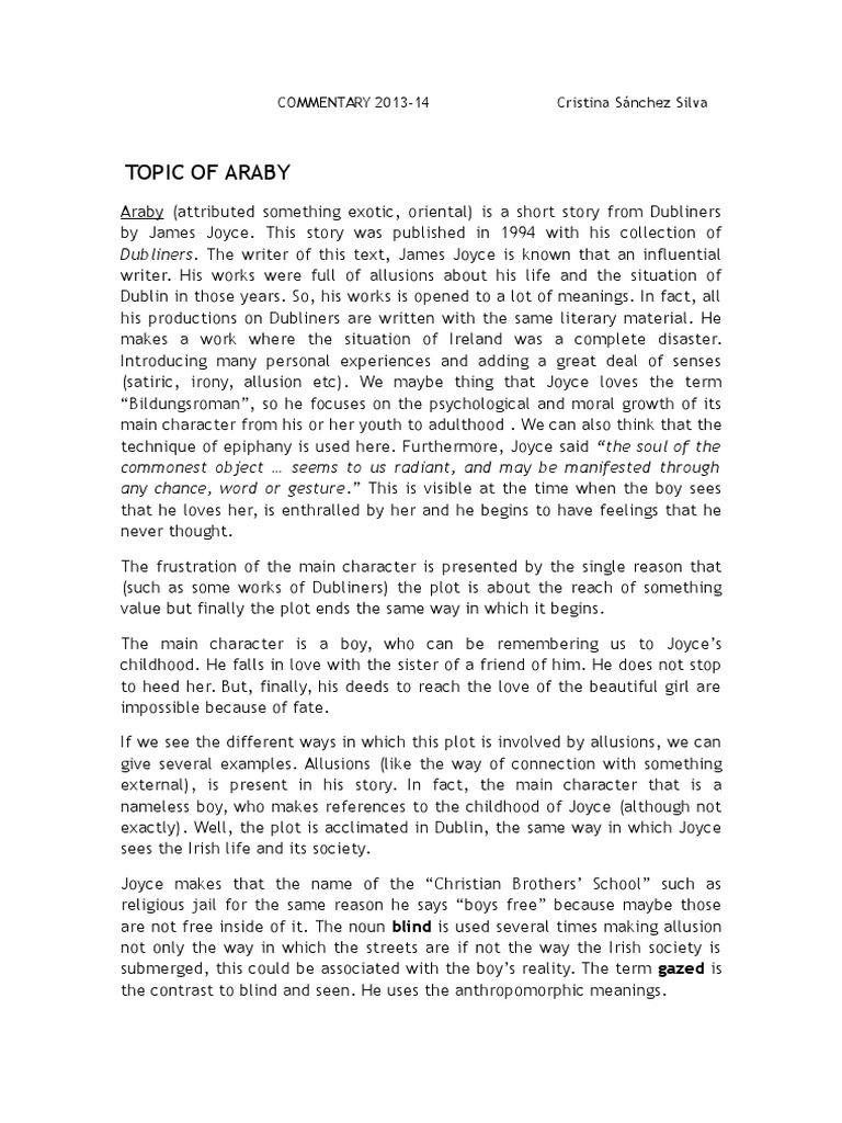 Araby | James Joyce | Dubliners